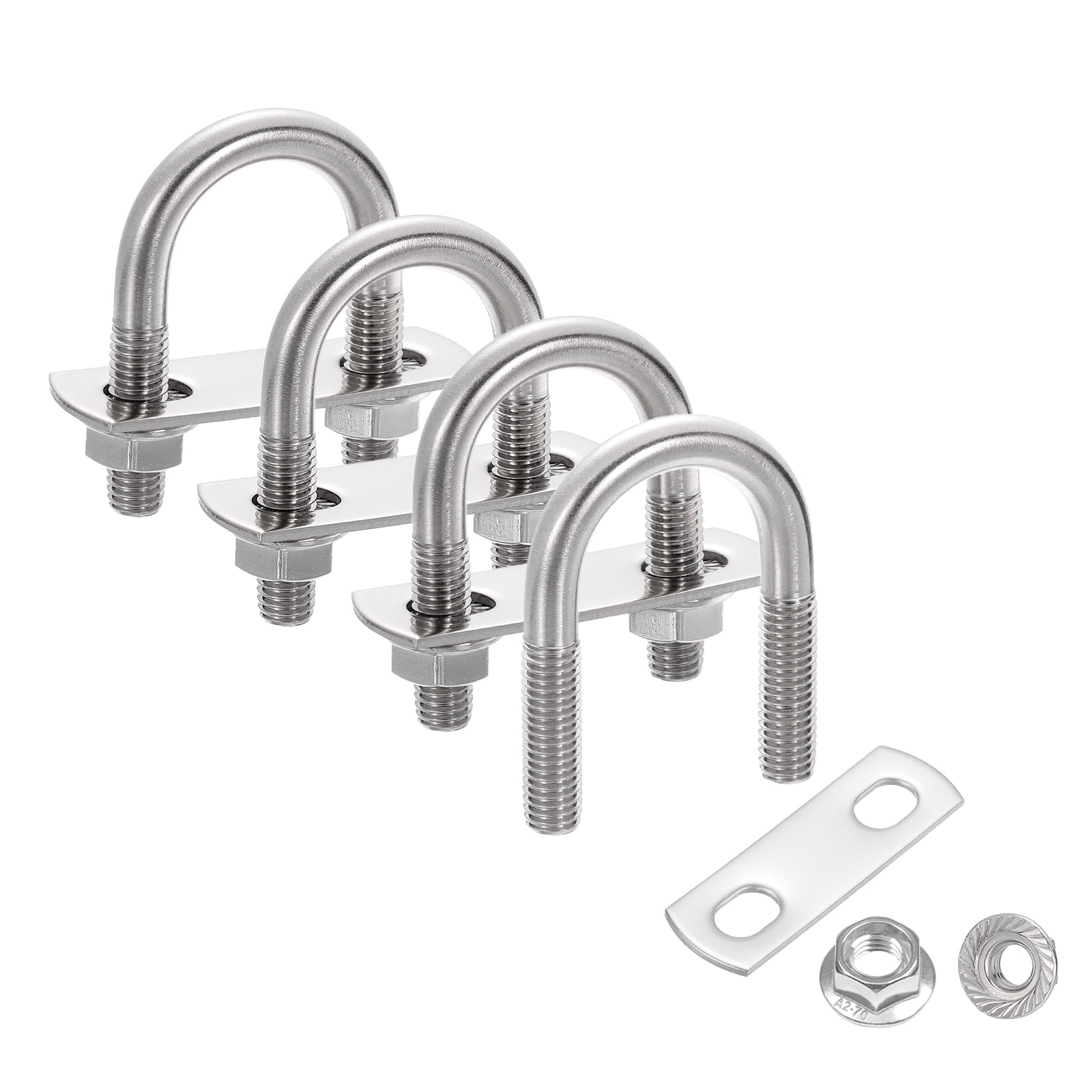 Uxcell 4 Set 1" Inner Wide Round U Bolts, 2" Length 304 Stainless Steel ...