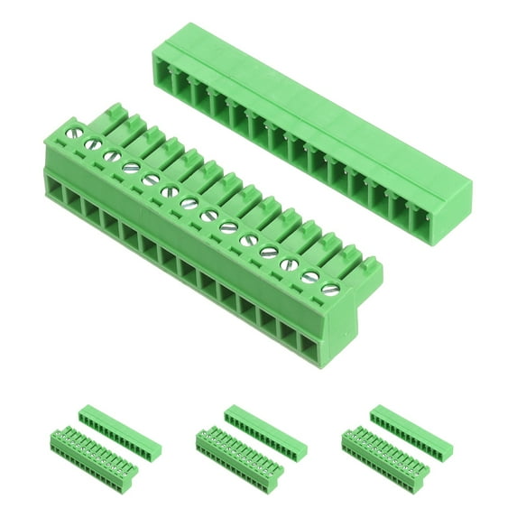 Uxcell 4 Set 14 Pin 3.81mm Pitch PCB Mount Screw Terminal Block ...
