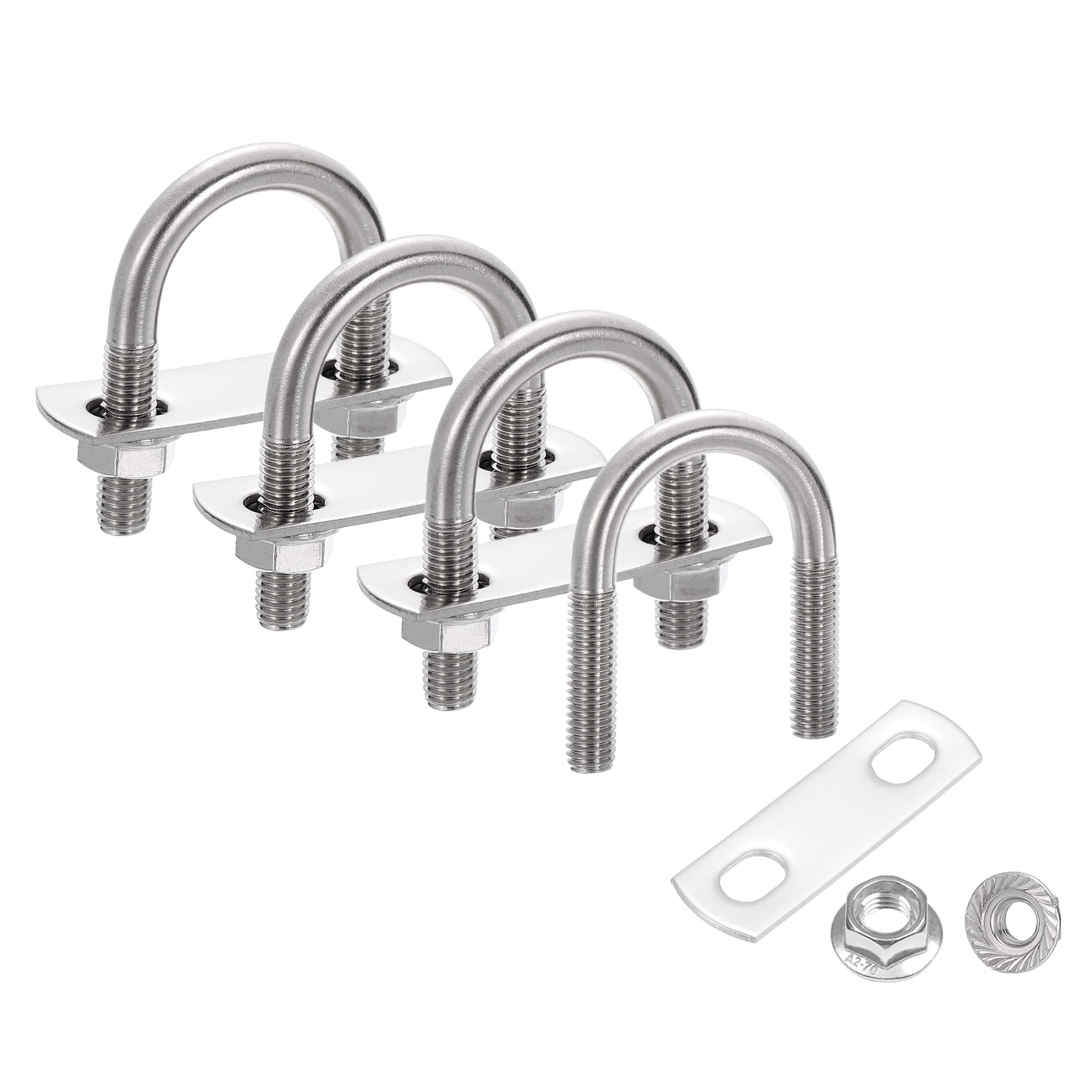 Uxcell 4 Set 17/16" Inner Wide Round U Bolts, 2" Length 304 Stainless ...
