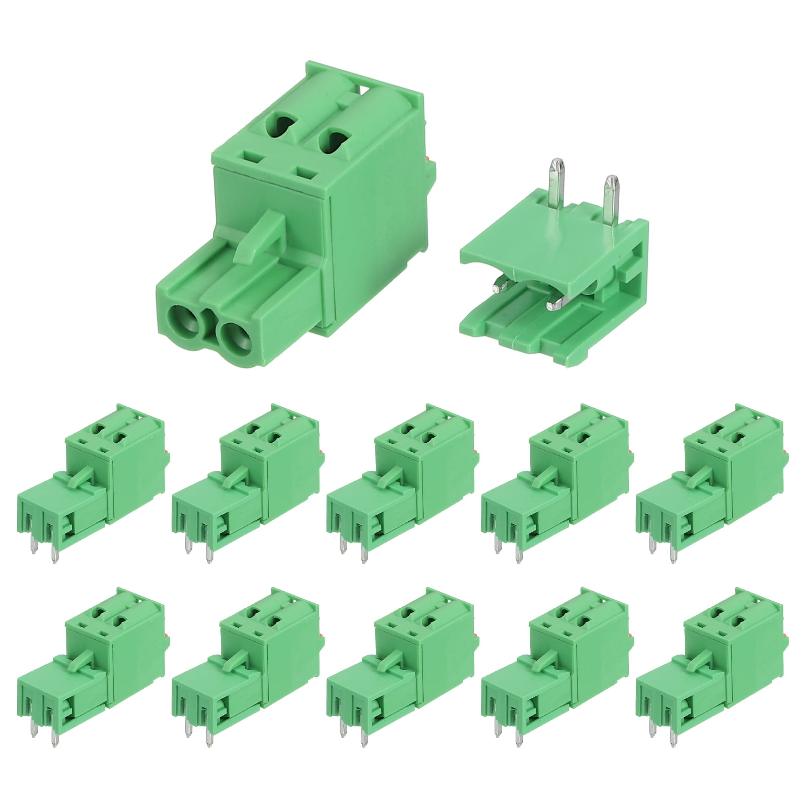 Uxcell 4 Set 2-Pin 3.81mm/0.15" Pitch PCB Mount Screw Terminal Block ...