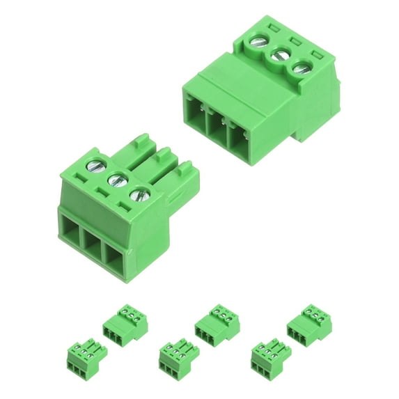 Uxcell 4 Set 3 Pin 3.81mm Pitch PCB Mount Screw Terminal Block ...