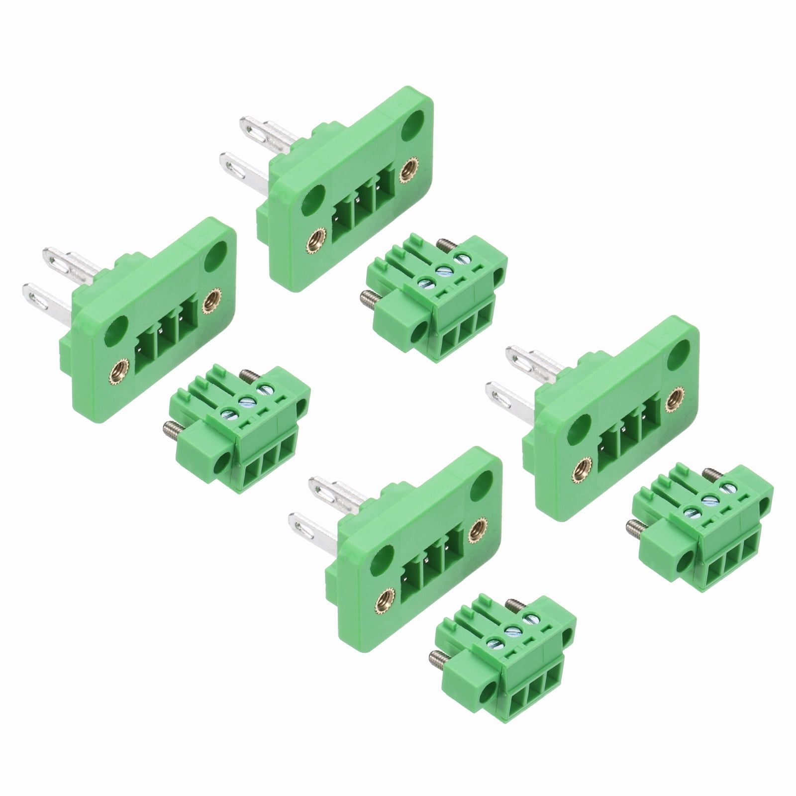 Uxcell 4 Set 3-Pin 3.81mm Pitch Pluggable Screw Terminal Block ...