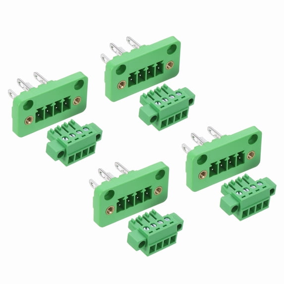 Uxcell 4 Set 4-Pin 3.5mm Pitch Pluggable Screw Terminal Block ...