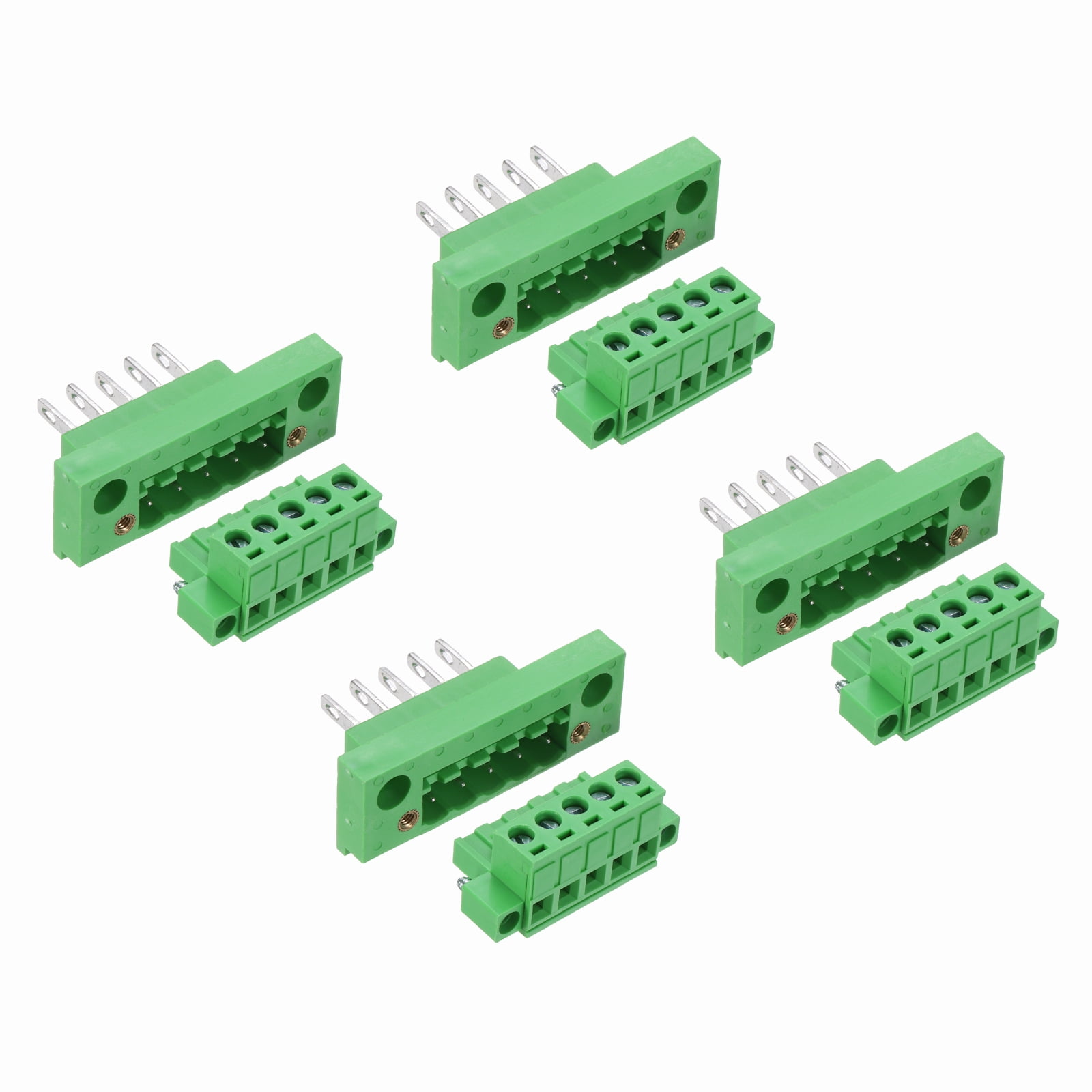 Uxcell 4 Set 5-Pin 5.08mm Pitch Pluggable Screw Terminal Block ...