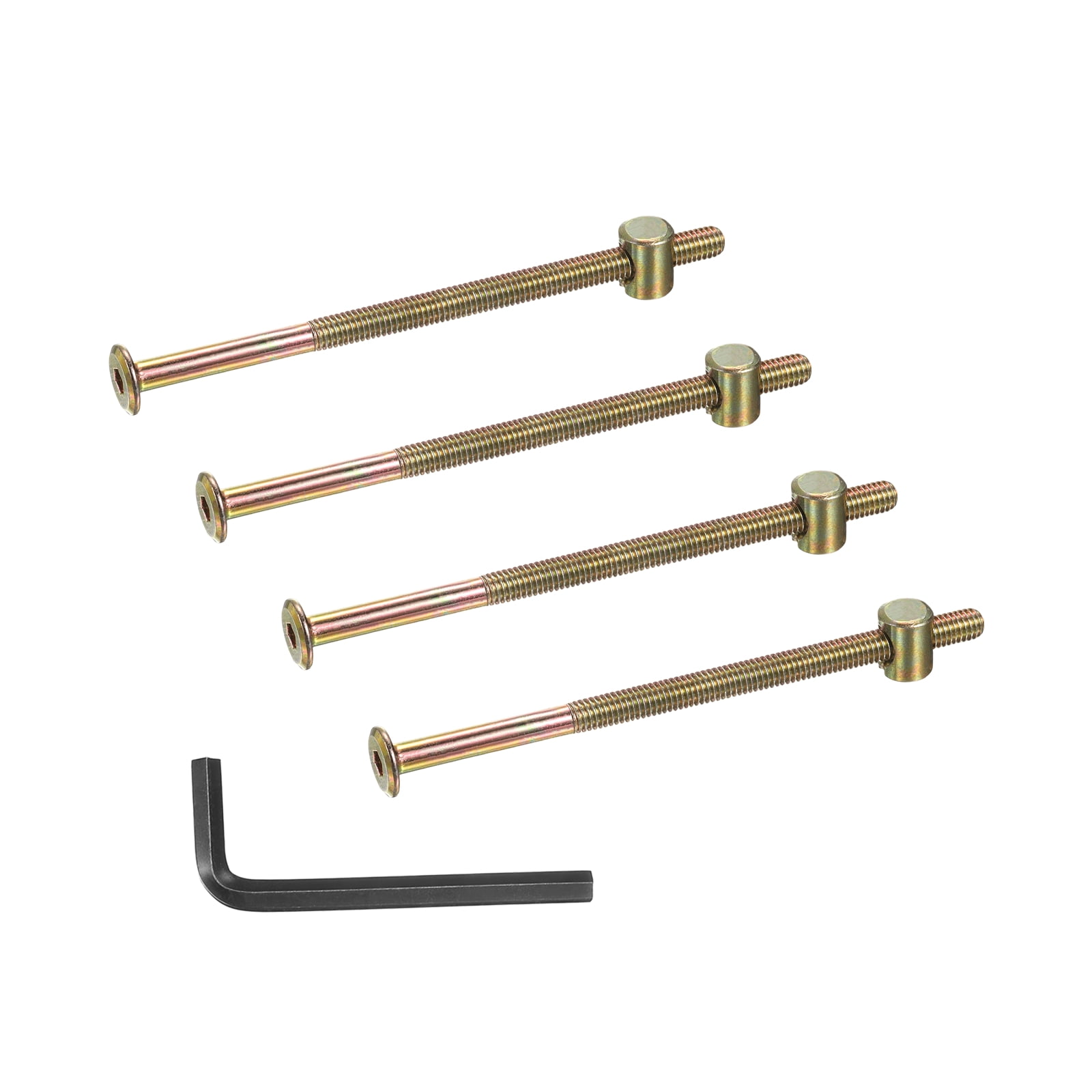 Uxcell 4 Set Bunk Bed Bolts and Nuts, M6x110mm Hex Drive Socket Cap ...