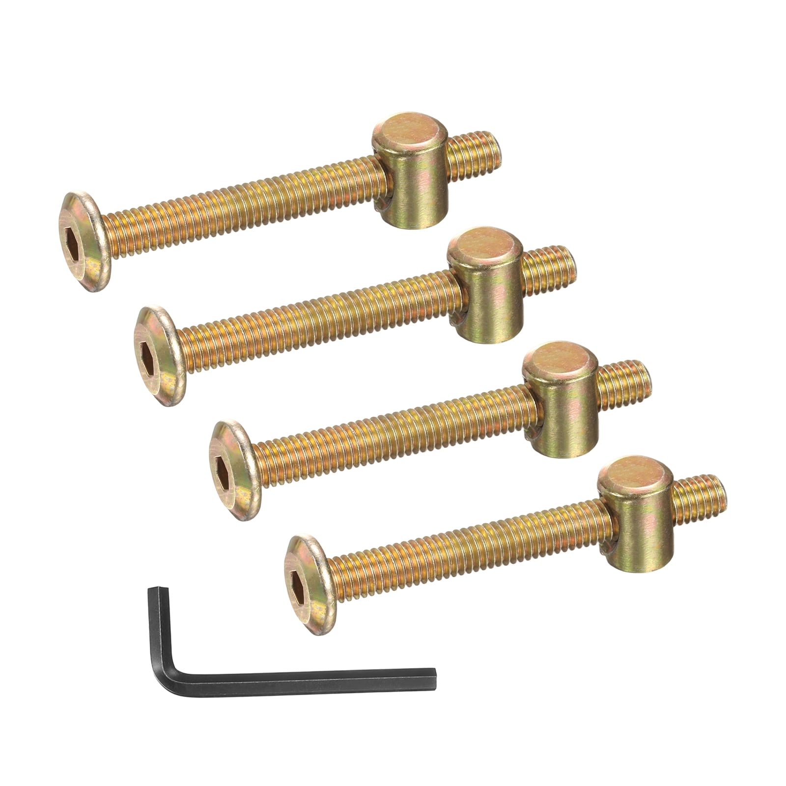 Uxcell 4 Set Bunk Bed Bolts and Nuts, M6x55mm Hex Drive Socket Cap ...
