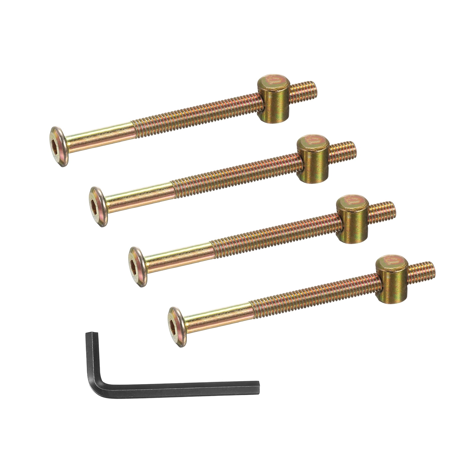 Uxcell 4 Set Bunk Bed Bolts and Nuts, M6x85mm Hex Drive Socket Cap ...