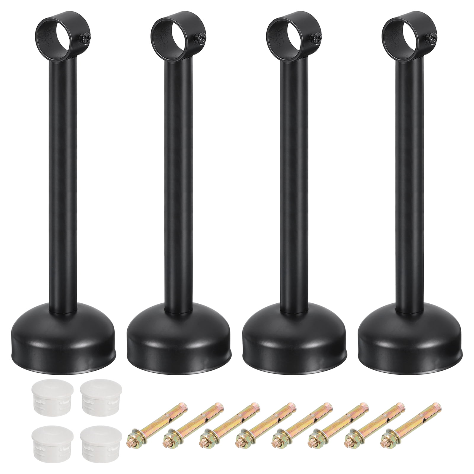 Uxcell 4 Set Ceiling Mount Curtain Rod Bracket, 25x250mm Stainless ...