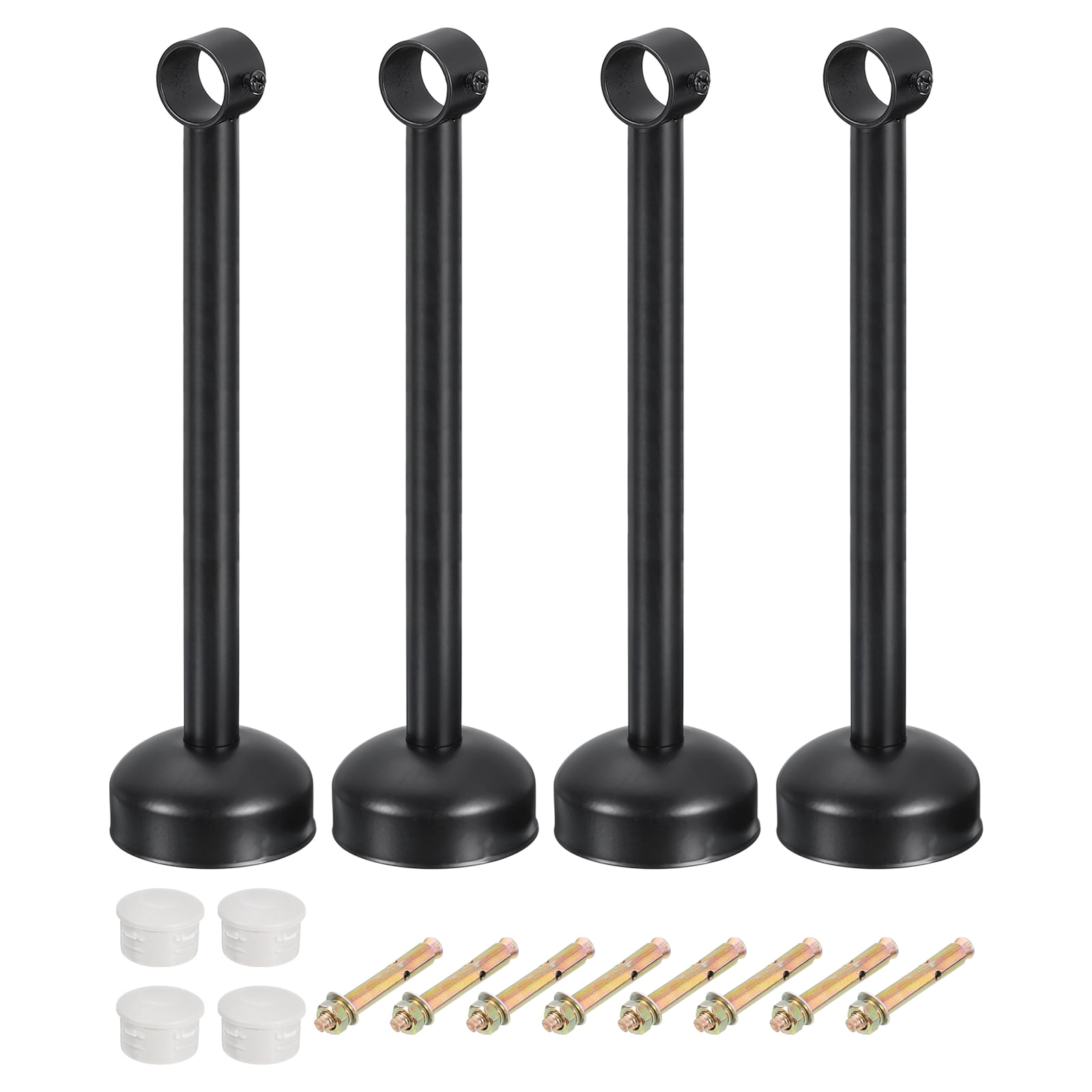 Uxcell 4 Set Ceiling Mount Curtain Rod Bracket, 25x300mm Stainless ...