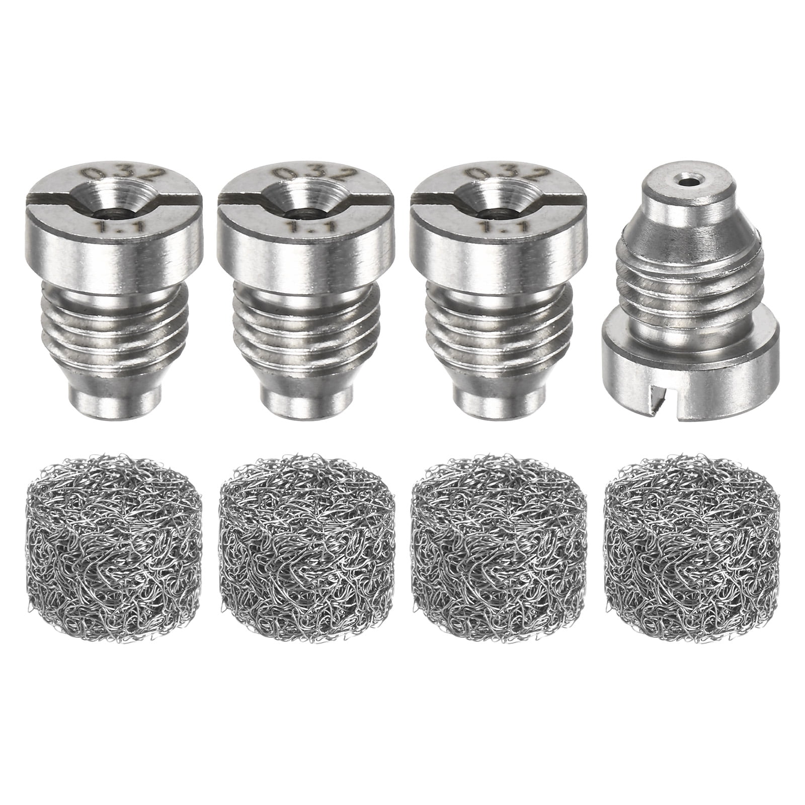 Uxcell 4-Set Foam Cannon Orifice Nozzle, 1.1mm Stainless Steel ...