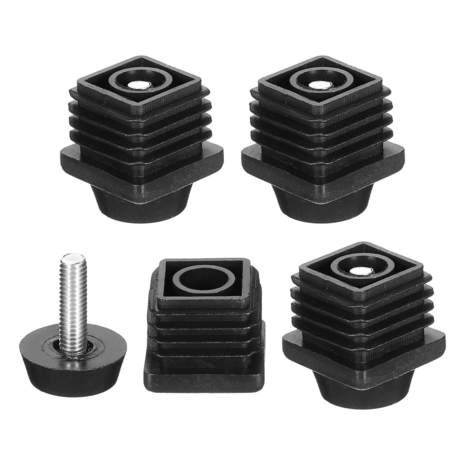 Uxcell 4 Set Leveling Feet, M6x25x25mm Plastic Adjustable Furniture Leg ...