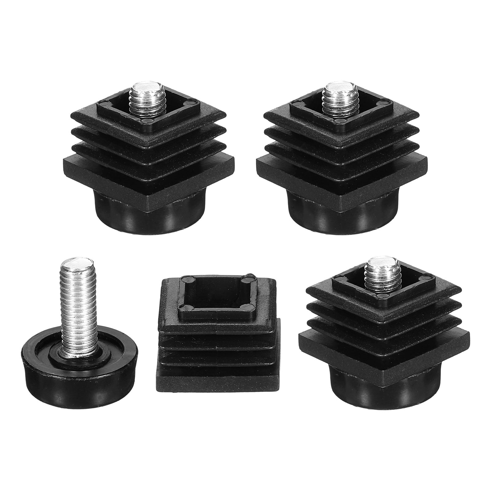 Uxcell 4 Set Leveling Feet, M8x25x25mm Plastic Adjustable Furniture Leg ...