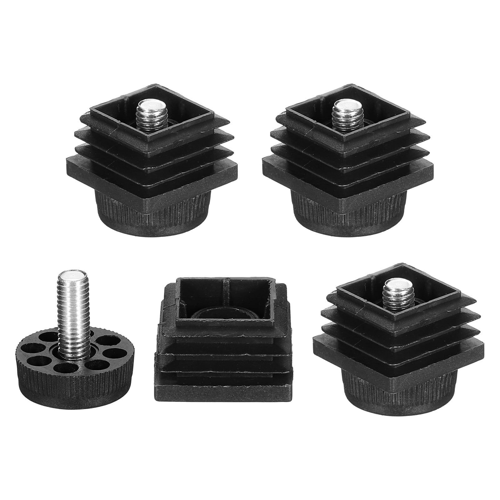 Uxcell 4 Set Leveling Feet, M8x30x30mm Plastic Adjustable Furniture Leg ...