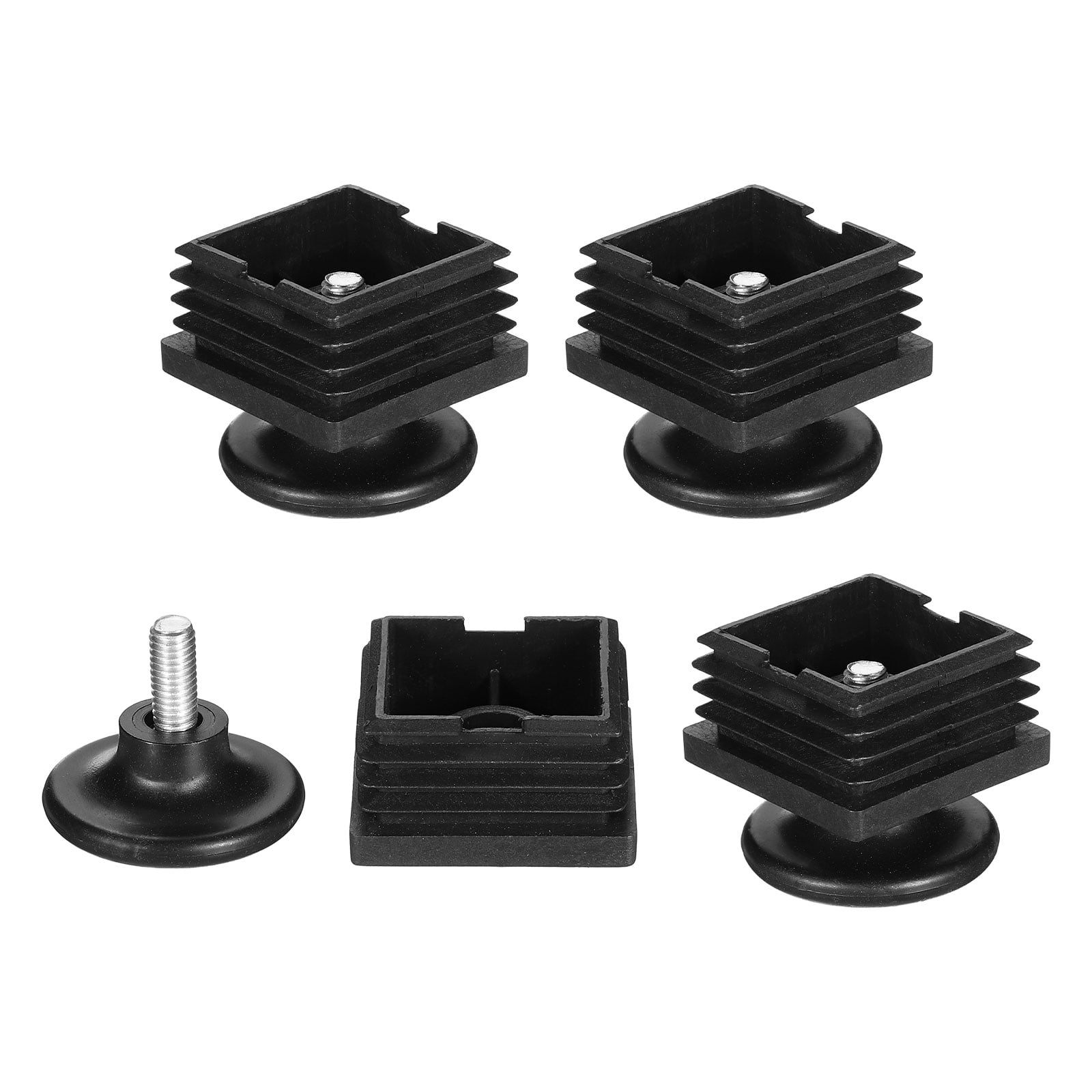 Uxcell 4 Set Leveling Feet, M8x45x45mm Plastic Adjustable Furniture Leg ...