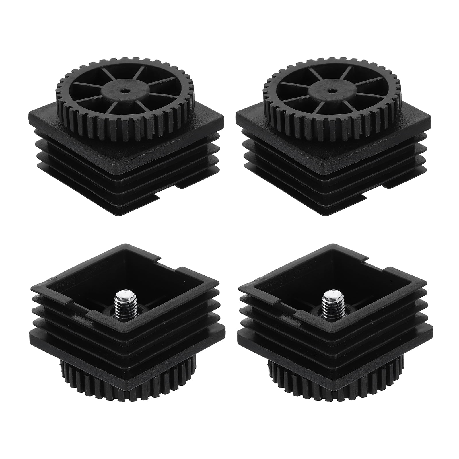 Uxcell 4 Set Leveling Feet, M8x50x50mm Plastic Adjustable Furniture Leg ...