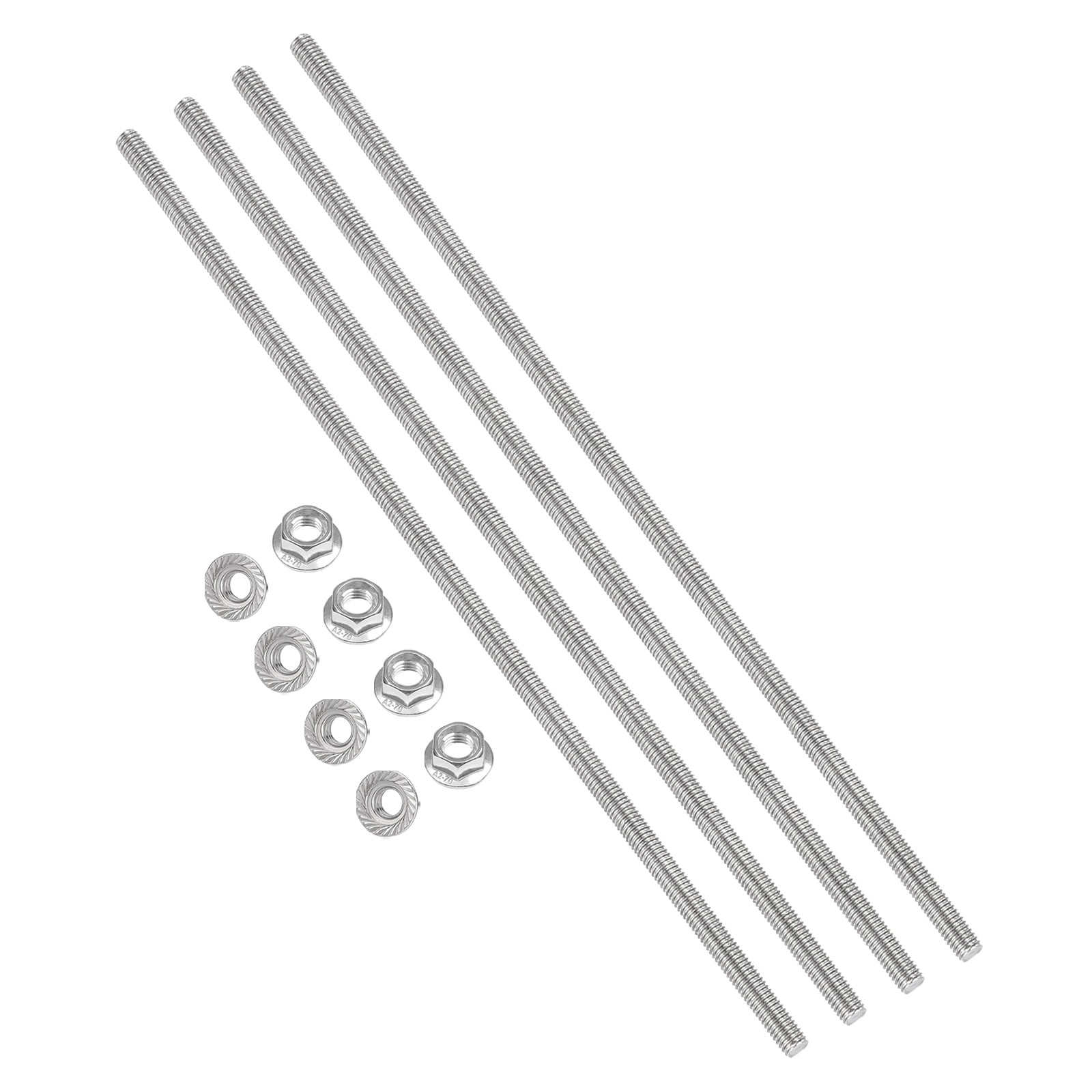 Uxcell 4 Set M5 x 0.8mm Fully Threaded Rods 8 Inch, 304 Stainless Steel ...