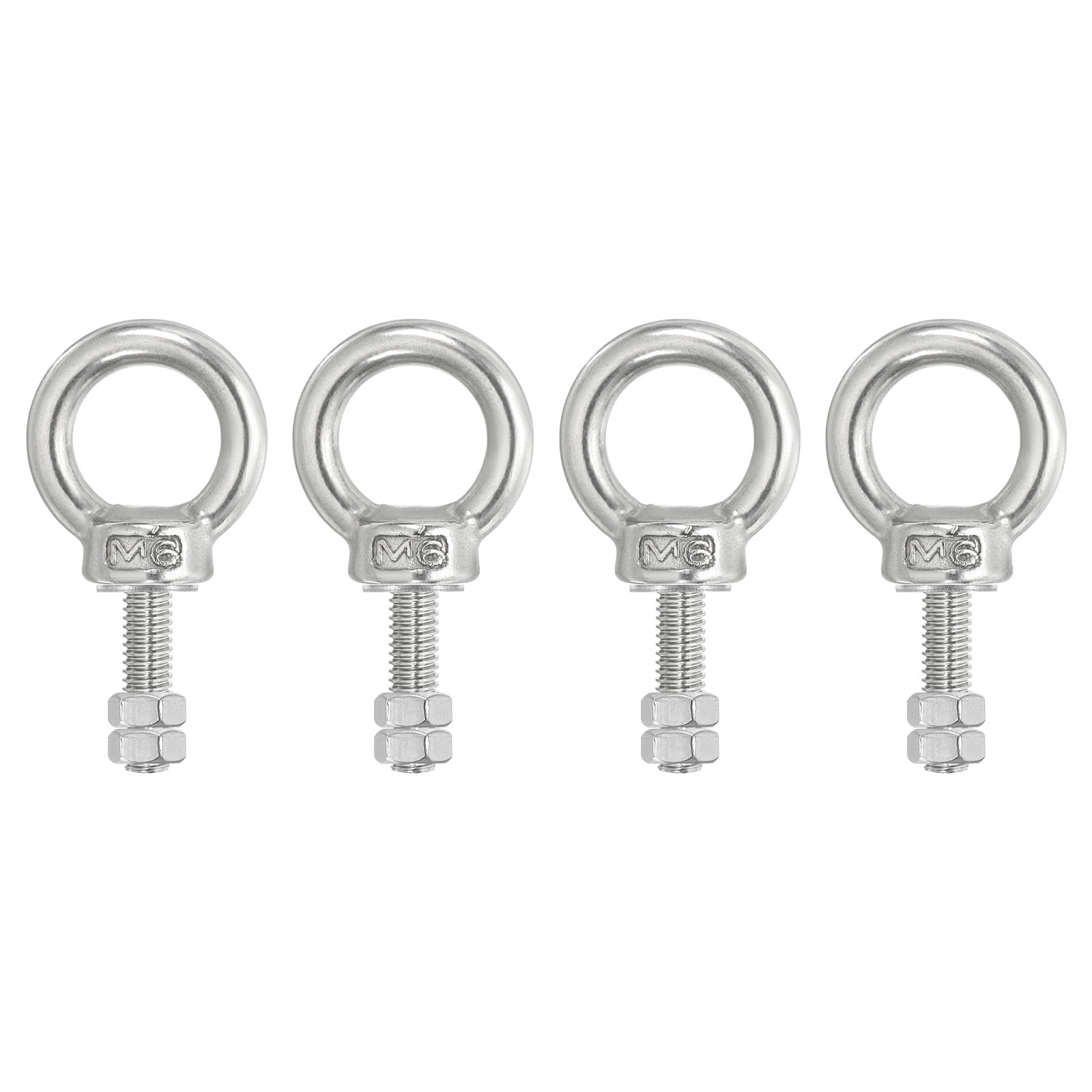 Uxcell 4 Set M6x30 Lifting Shoulder Eye Bolts, 304 Stainless Steel Eye ...