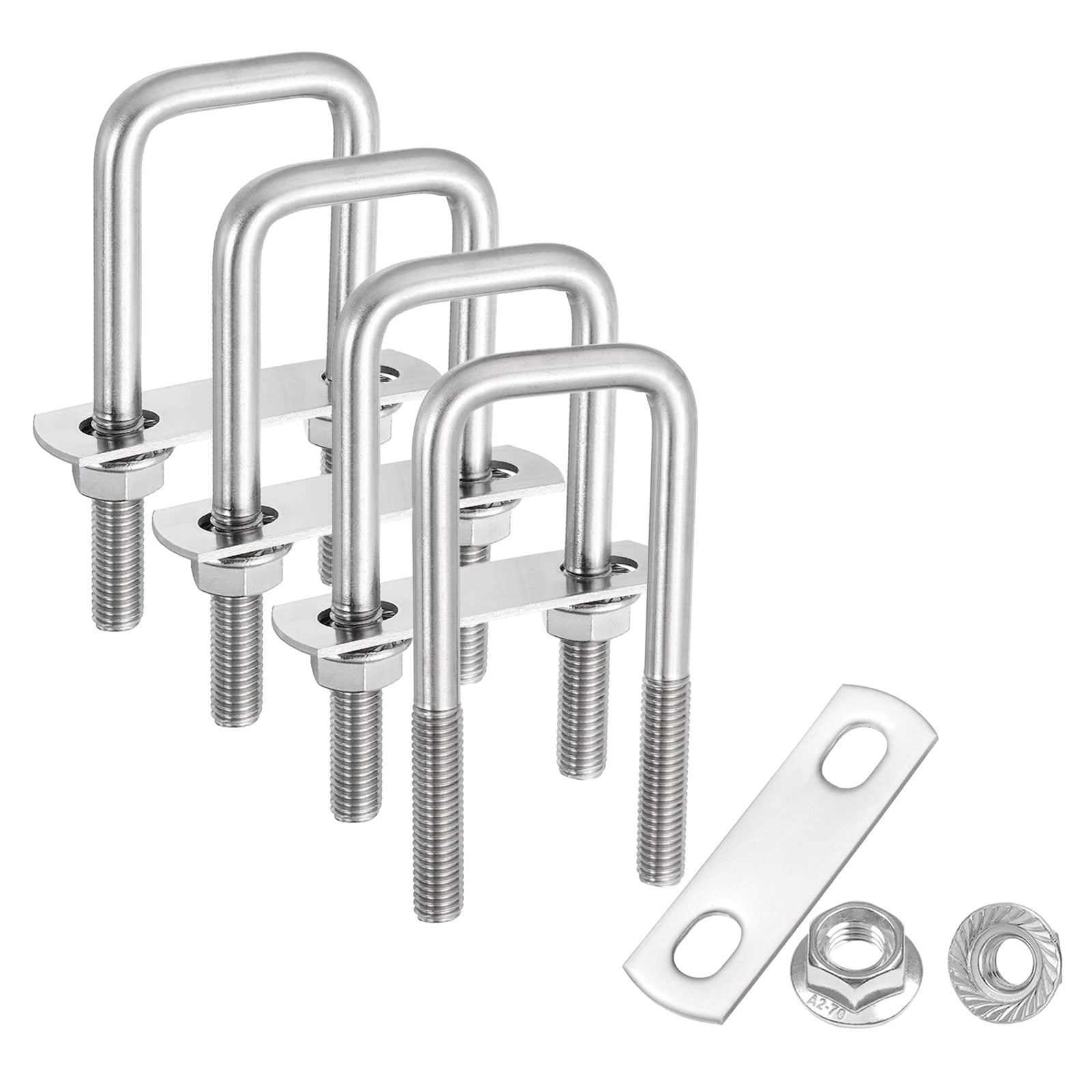 Uxcell 4 Set M8 1-3/16 Inch Inner Wide Square U Bolts, 3-9/16 Inch ...