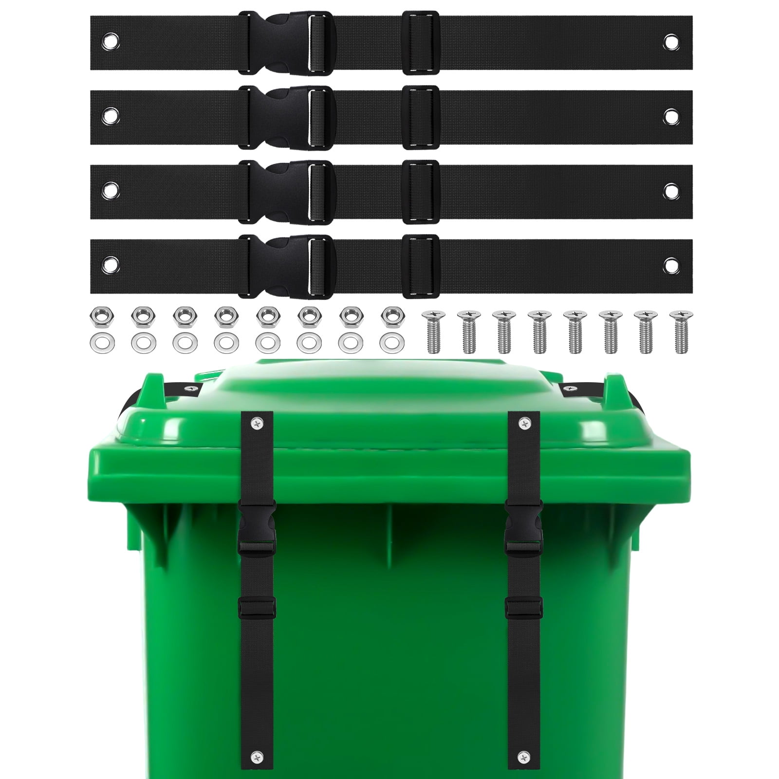 Uxcell 4-Set Trash Can Locks for Animals, 15.7-19.6 Inch Adjustable ...