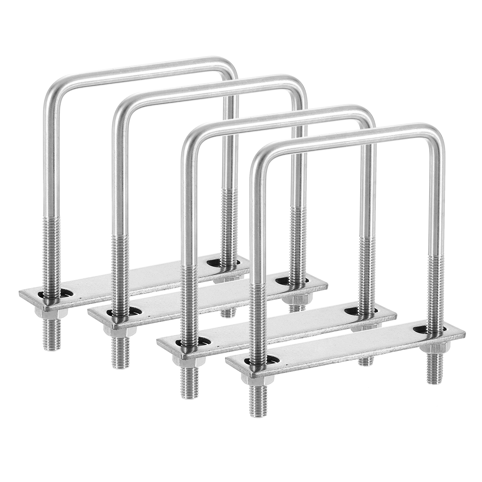 Uxcell 4 Sets 304 Stainless Steel Square U-Bolts, 3.15" Inner Width 4. ...