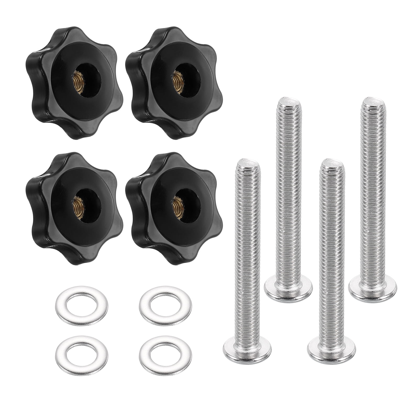 Uxcell 4 Sets 6 Star Knob Kit M5 Thread 32mm Head Knobs with M5 x 40mm Bolts M5 Washers ...