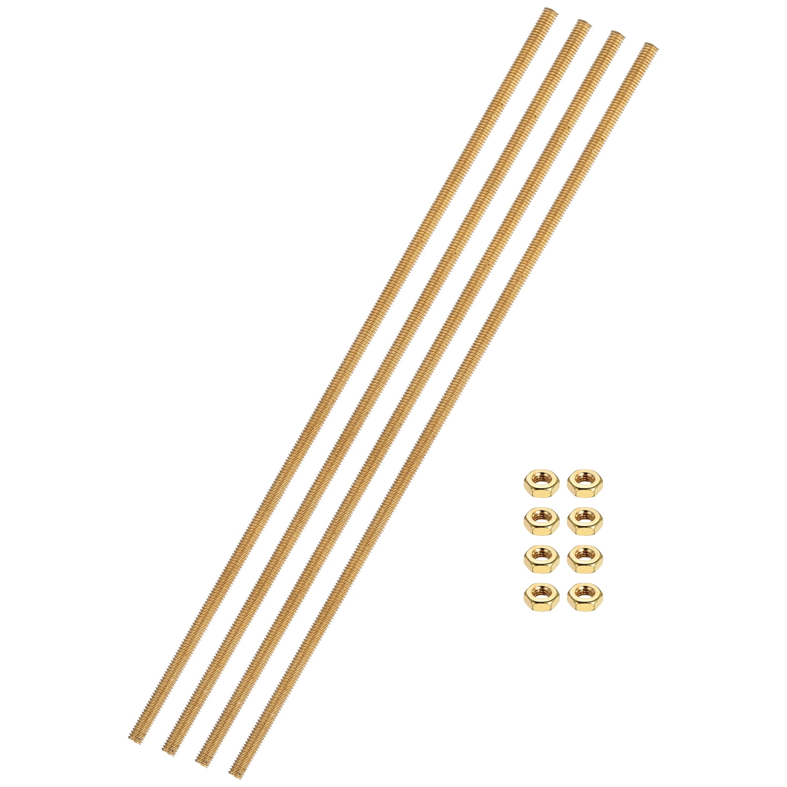 Uxcell 4 Sets Brass Fully Threaded Rod, M2.5x0.45mm Pitch Right Hand ...