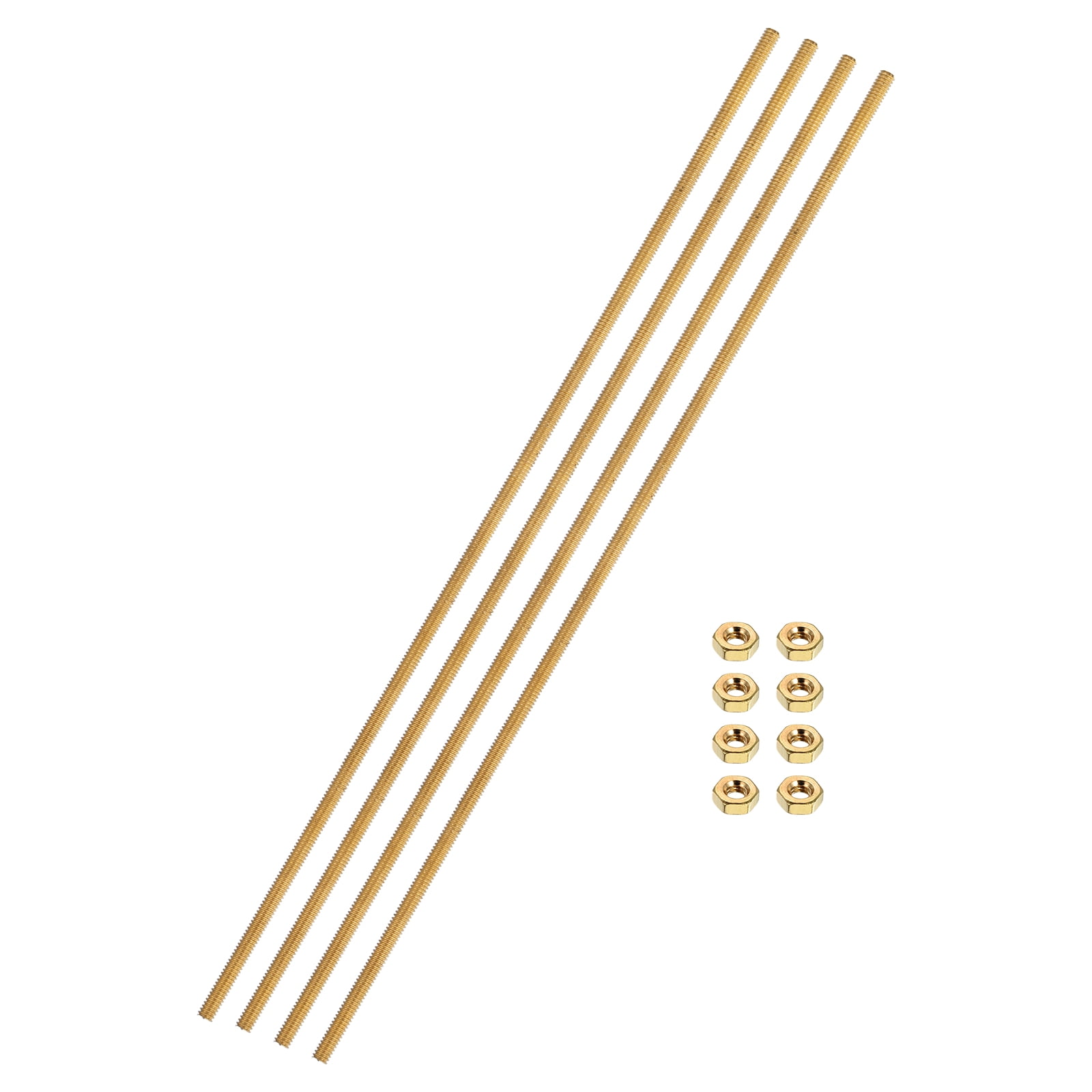 Uxcell 4 Sets Brass Fully Threaded Rod, M2x0.4mm Pitch Right Hand ...