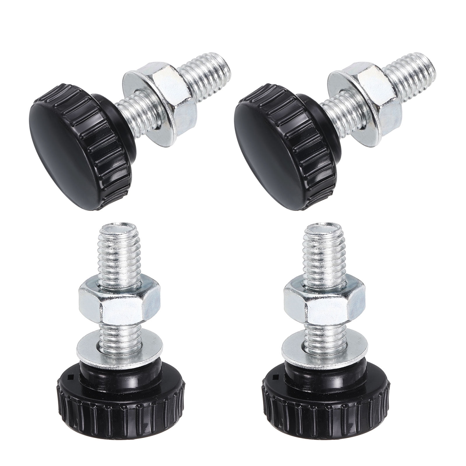 Uxcell 4 Sets Knurled Knobs with Nuts Washers, M10 x 30mm Carbon Steel Stud 30mm Head - Walmart.com