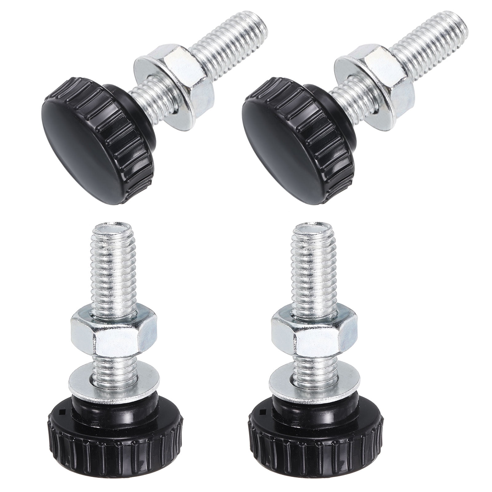Uxcell 4 Sets Knurled Knobs with Nuts Washers, M10 x 40mm Carbon Steel Stud 30mm Head - Walmart.com