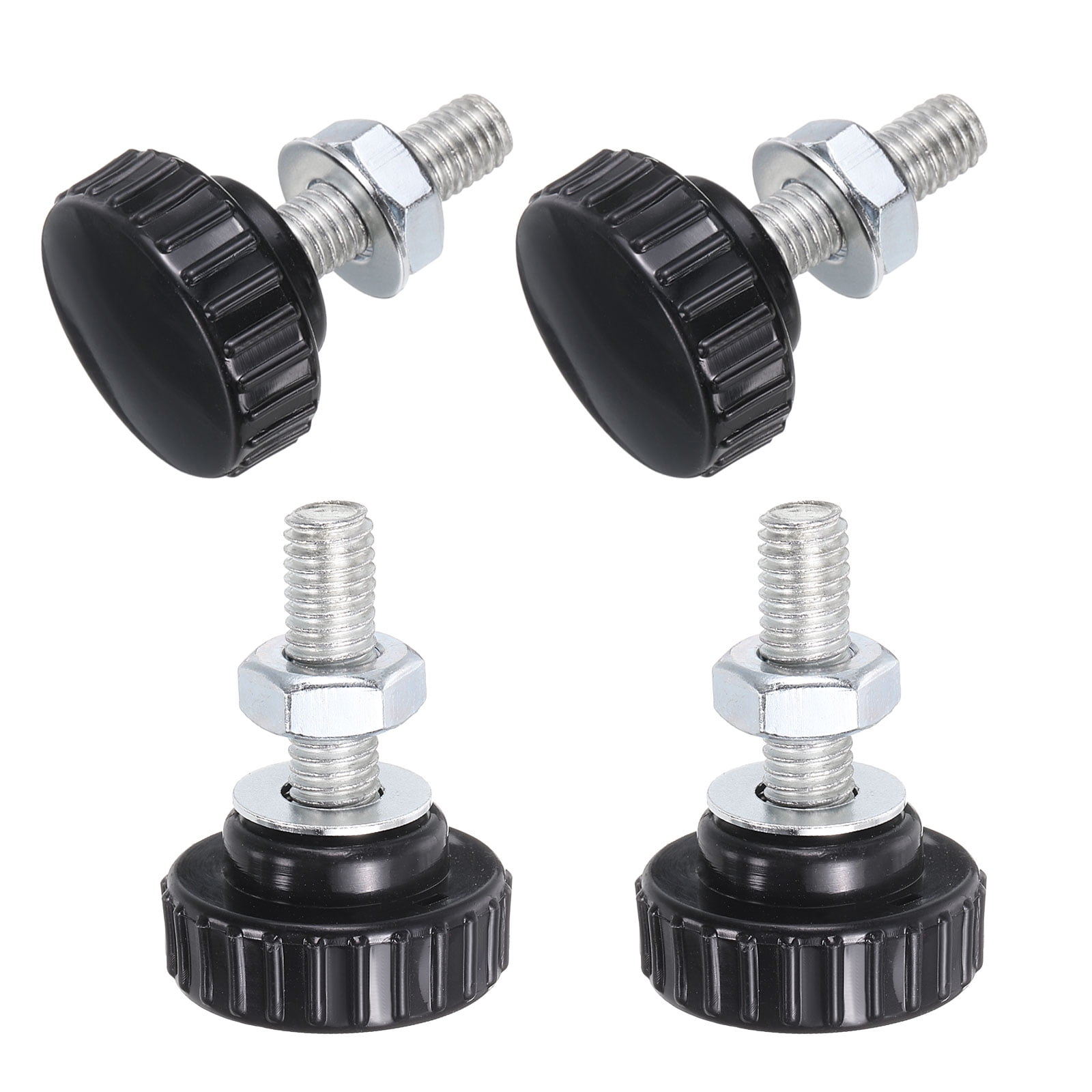 Uxcell 4 Sets Knurled Knobs with Nuts Washers, M8 x 30mm Carbon Steel Stud 30mm Head - Walmart.com