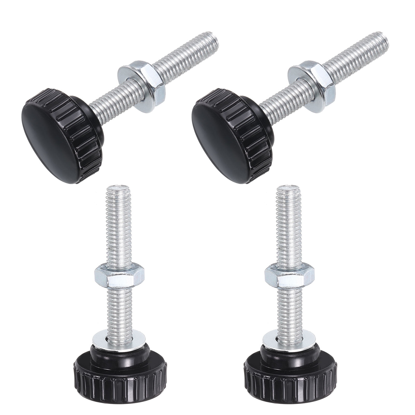 Uxcell 4 Sets Knurled Knobs with Nuts Washers, M8 x 55mm Carbon Steel Stud 30mm Head - Walmart.com