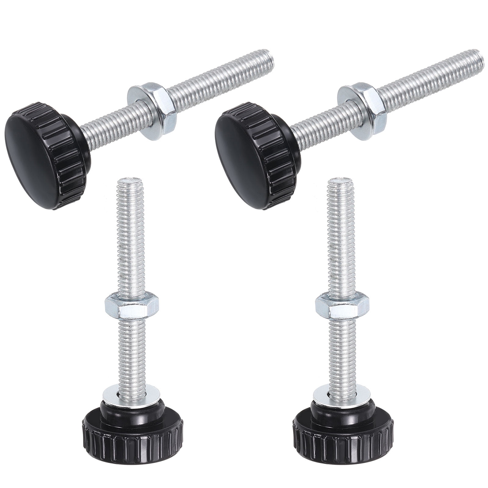 Uxcell 4 Sets Knurled Knobs with Nuts Washers, M8 x 80mm Carbon Steel Stud 30mm Head - Walmart.com