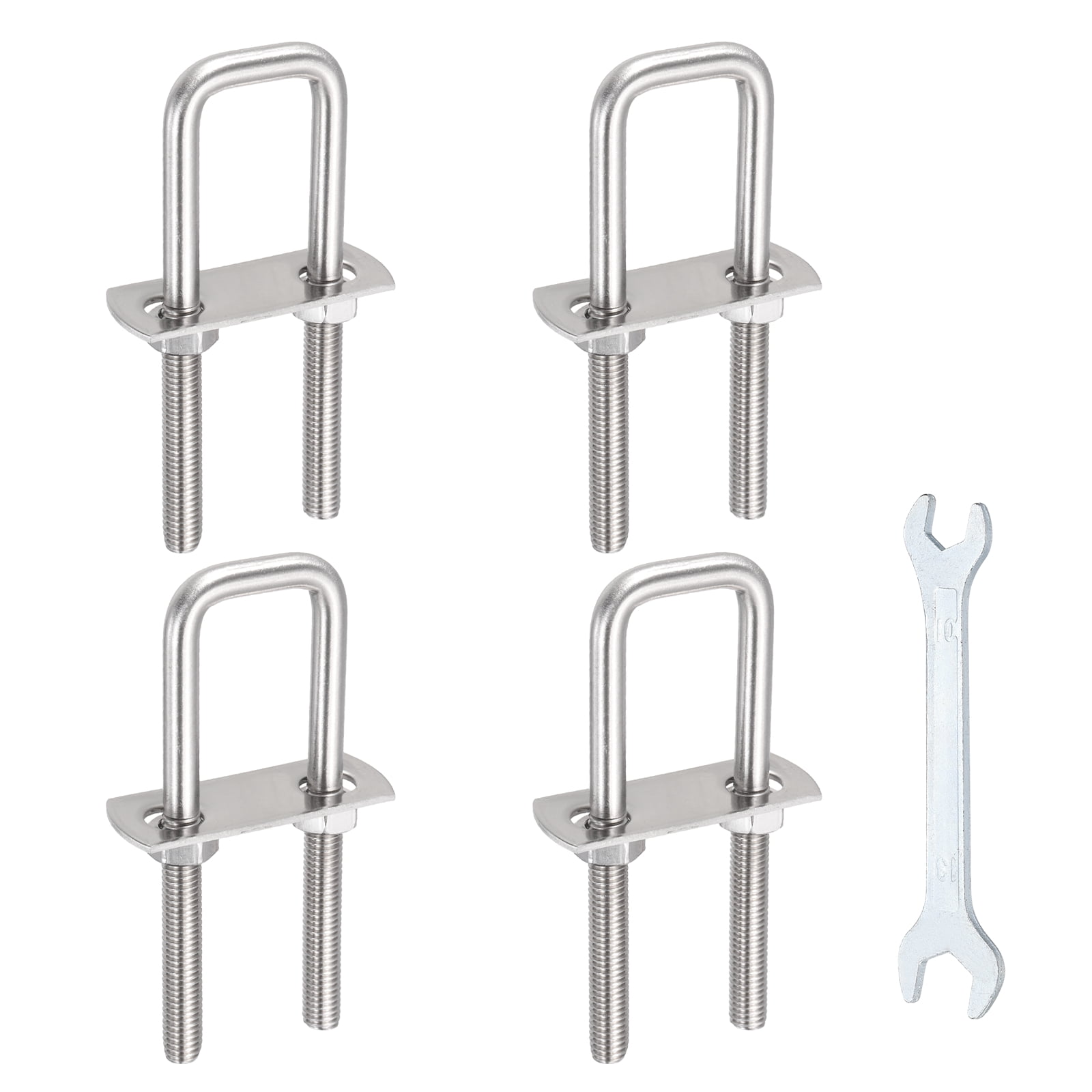 Uxcell 4 Sets M8 Square U-Bolts, 1.02" Inner Width 3.94" Length 304 ...