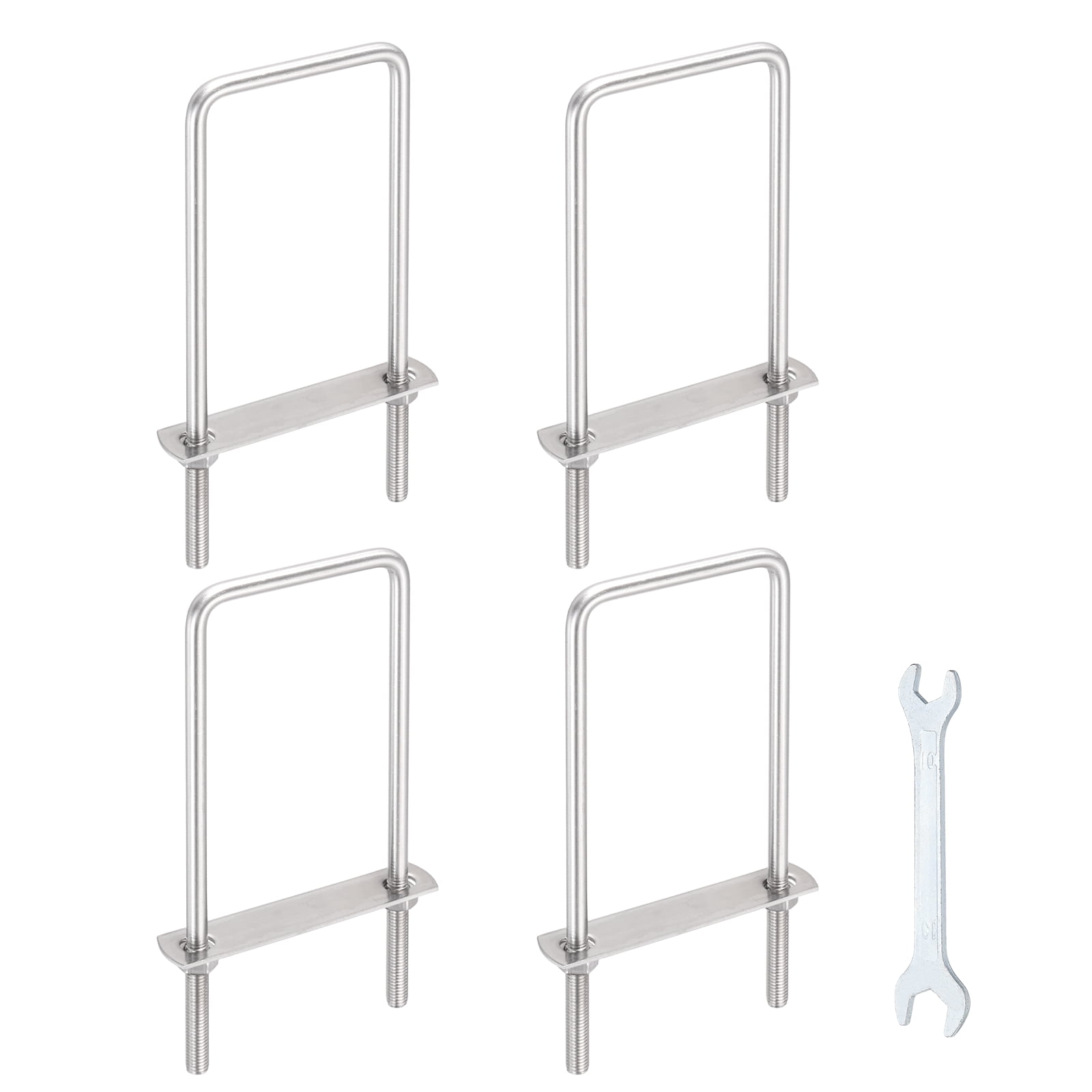 Uxcell 4 Sets M8 Square U-Bolts, 2.83" Inner Width 7.09" Length 304 ...