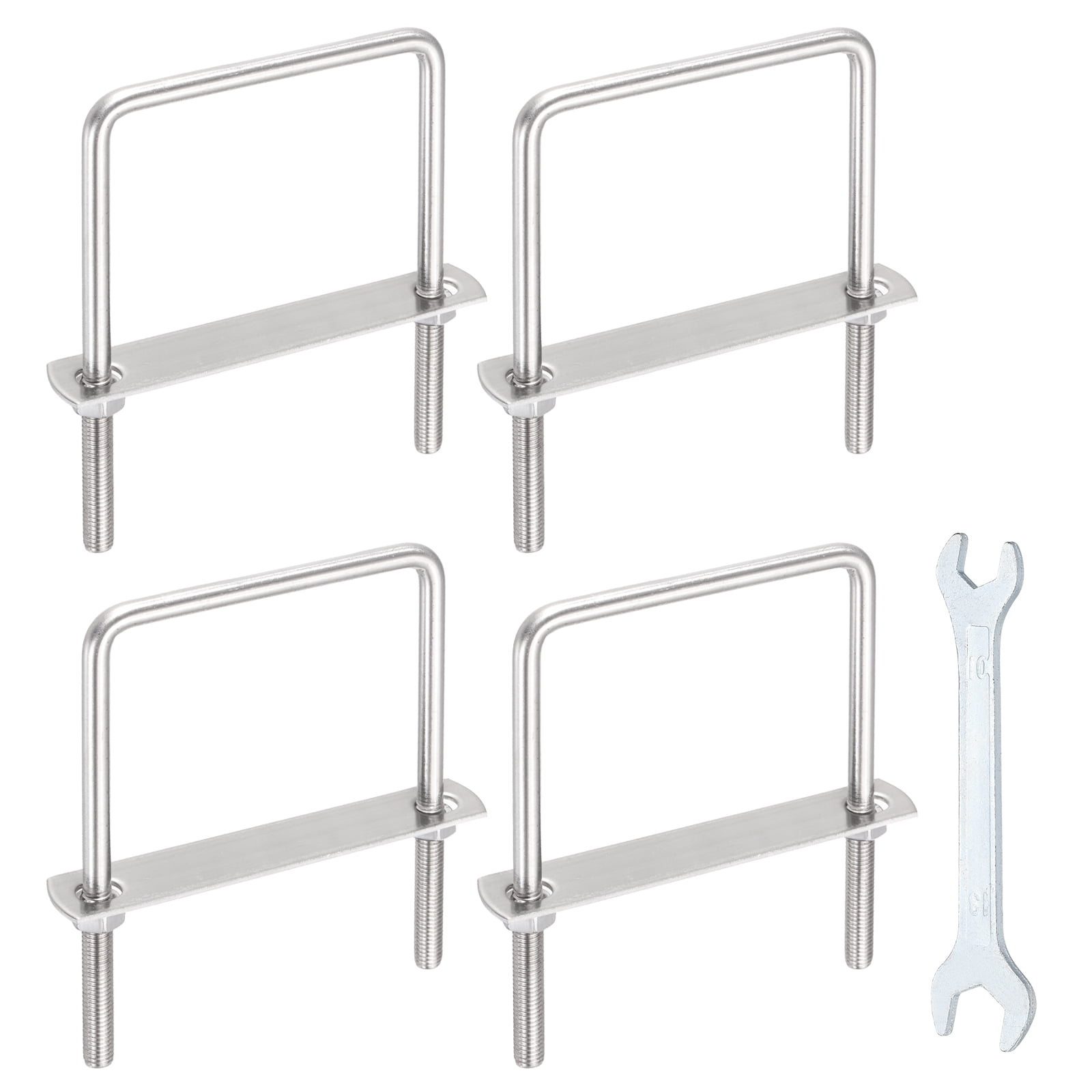 Uxcell 4 Sets M8 Square U-Bolts, 3.58" Inner Width 5.12" Length 304 ...