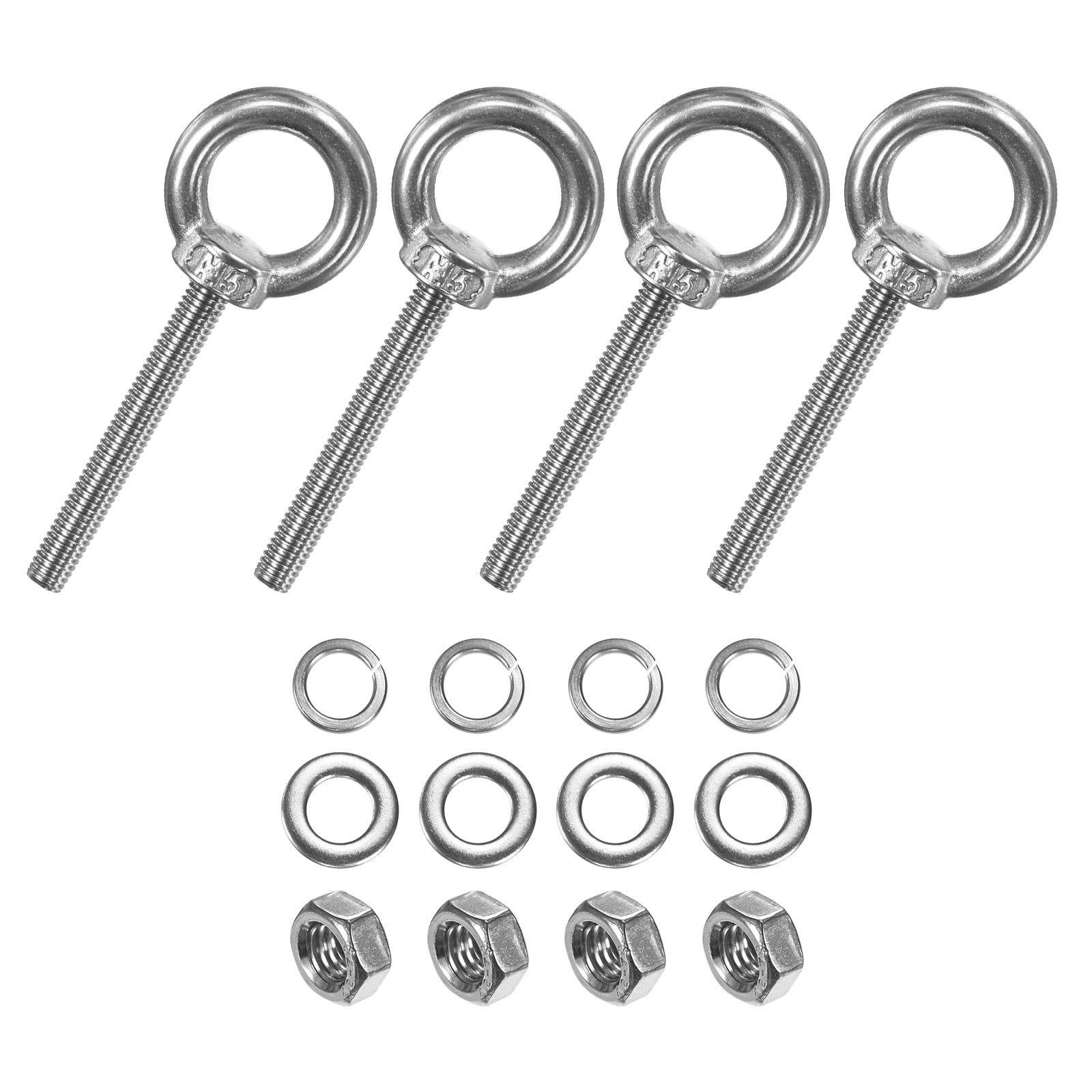 Uxcell 4-Sets Stainless Eyebolt M5x40mm Shoulder Lifting Eye Bolt with ...