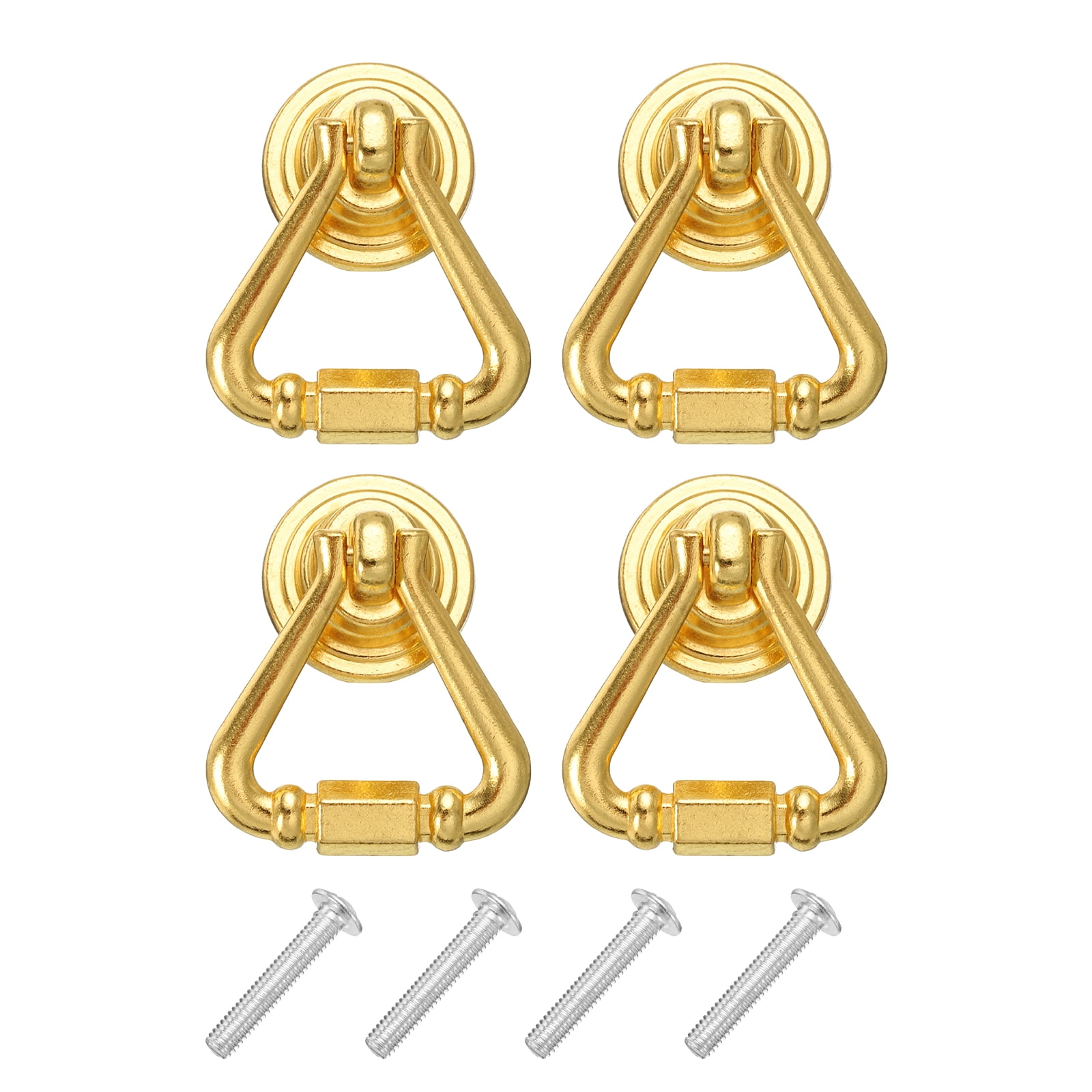 Uxcell 4 Sets Triangle Ring Drawer Pulls with Screws for Dresser Drawer ...