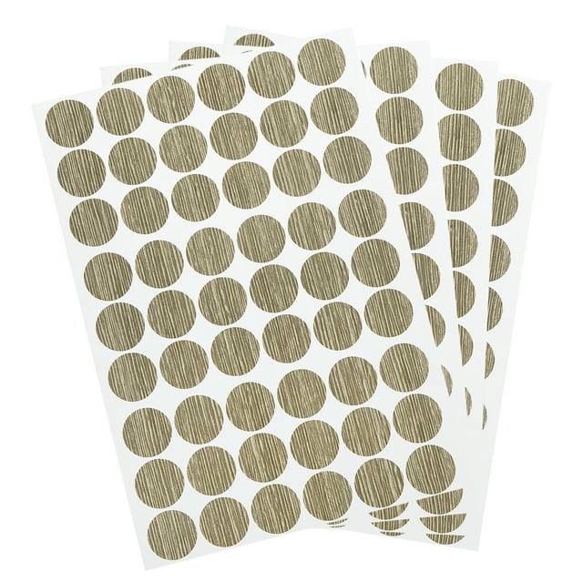 Uxcell 4 Sheets/216Pcs Screw Hole Stickers, 21mm Textured Bronze Self ...