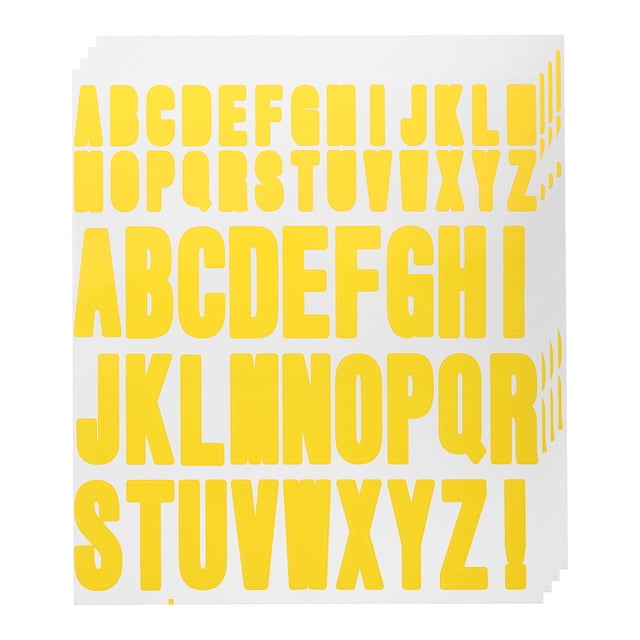 Uxcell 4 Sheets Letter Stickers Vinyl Letters 9.1'' x7.7'' for Indoor ...