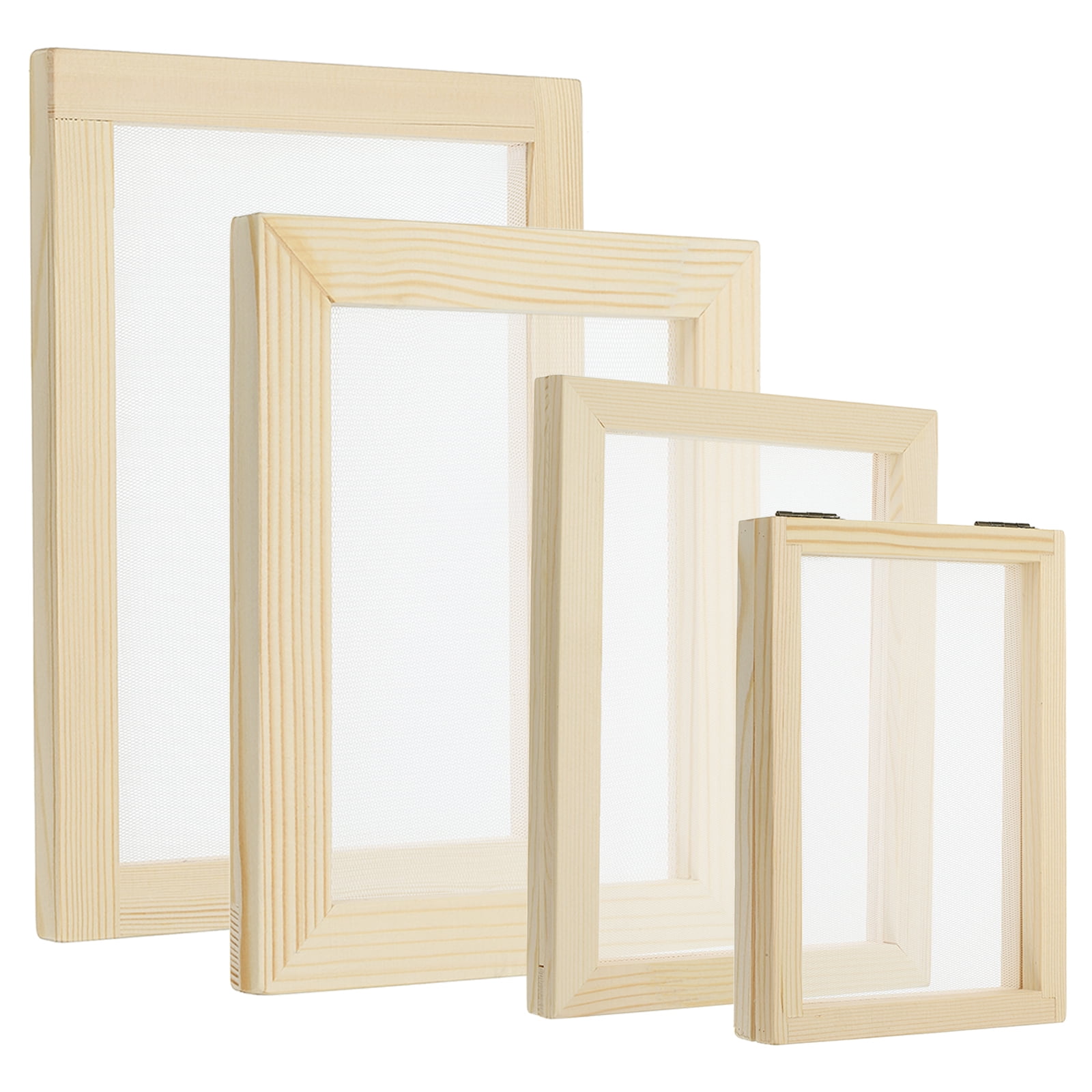 Uxcell 4 Sizes (A4, A5, A6, A7) Wooden Paper Making Mould Deckle Frame ...