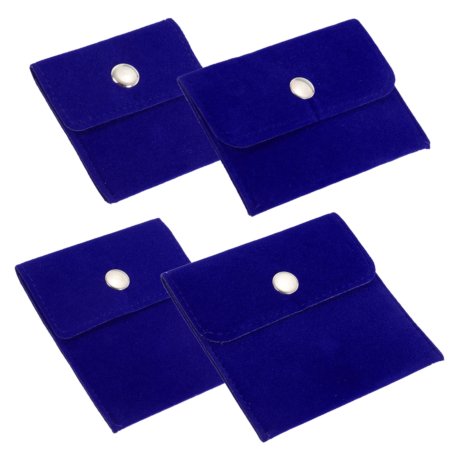 Uxcell 4 Sizes Jewelry Pouch Set, 4 Pack Velvet Pouches Snap Button ...