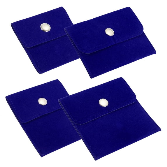 Uxcell 4 Sizes Jewelry Pouch Set, 4 Pack Velvet Pouches Snap Button ...
