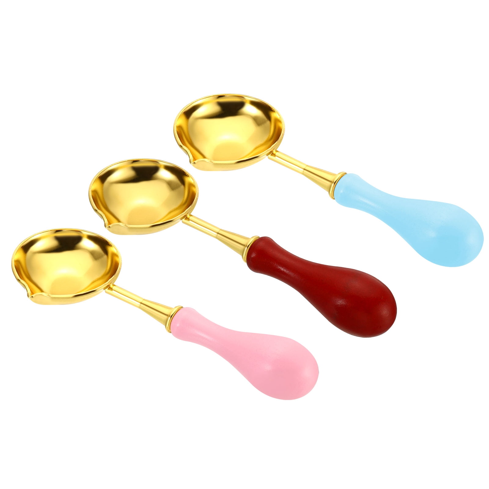 Uxcell 4" Wax Seal Spoon Wax Melting Spoon Vintage Wooden Handle Pink ...