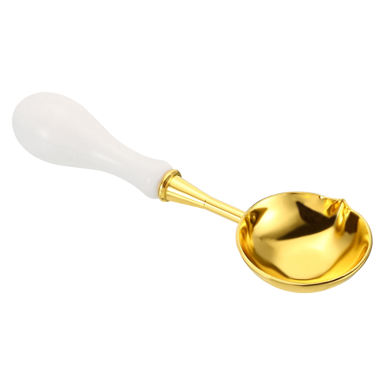 Uxcell 4" Wax Seal Spoon Wax Melting Spoon Vintage Wooden Handle White ...
