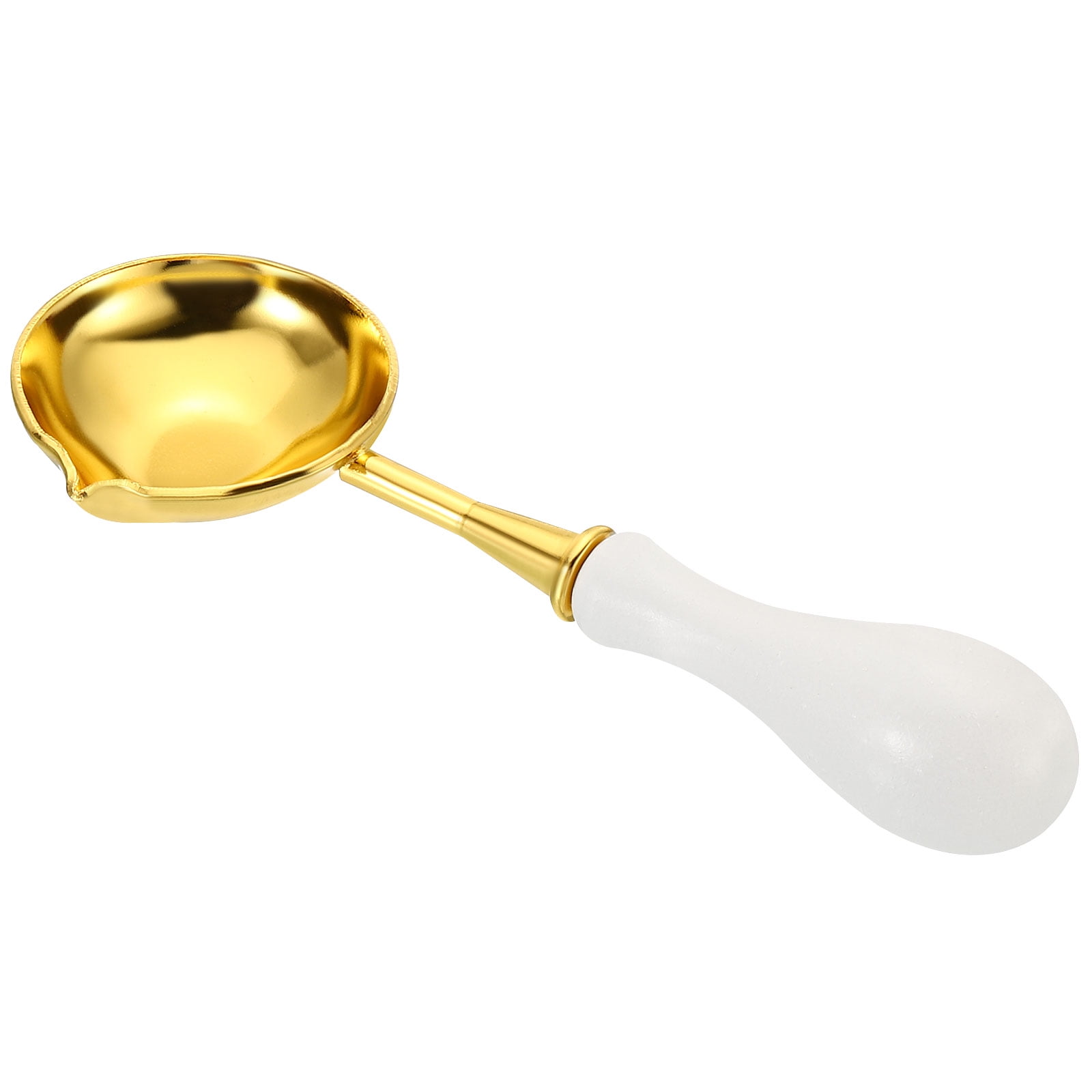Uxcell 4" Wax Seal Spoon Wax Melting Spoon Vintage Wooden Handle White ...