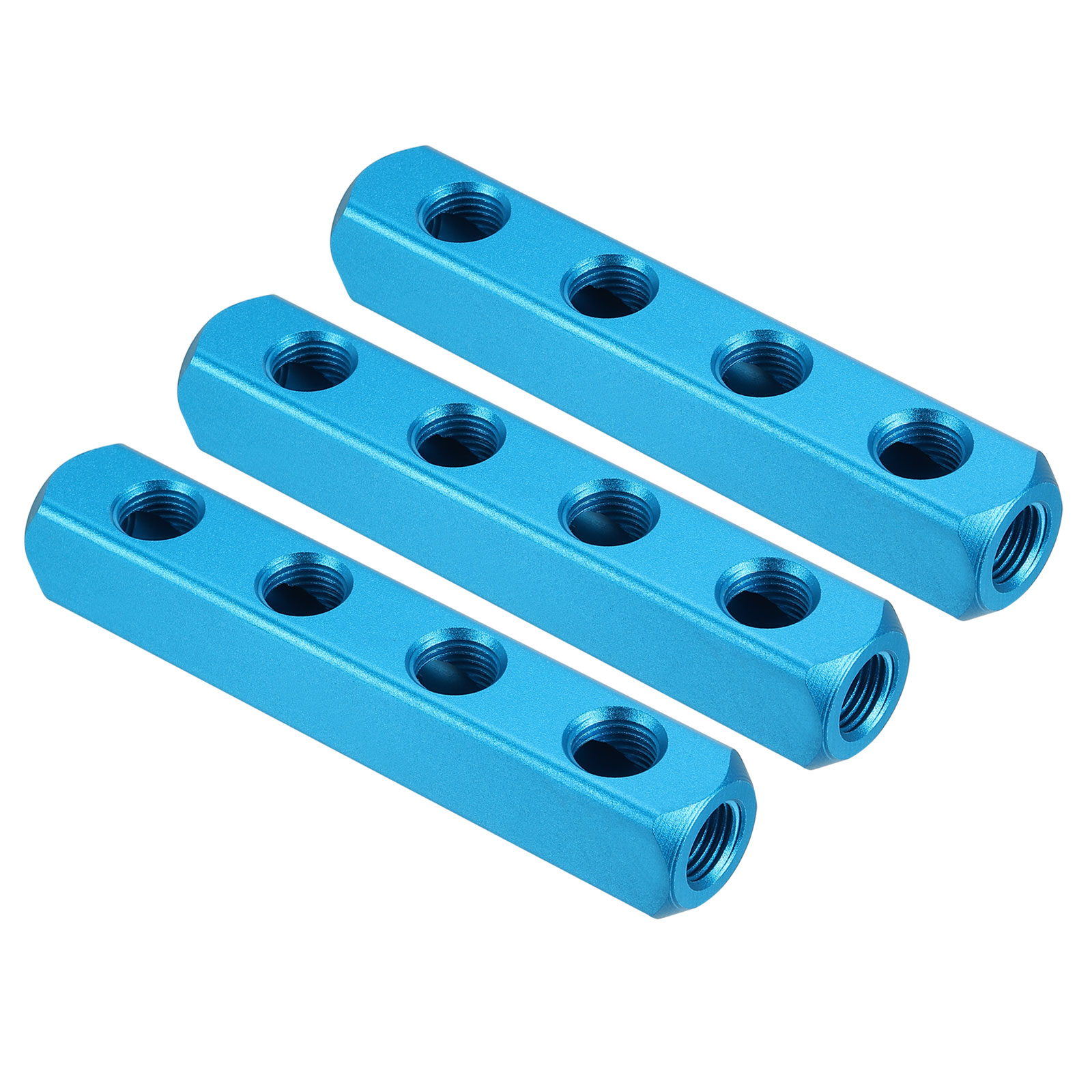 Uxcell 4 Way 7 Port Air Manifold, 3 Pack G1/4 Inch" Air Hose Inline ...