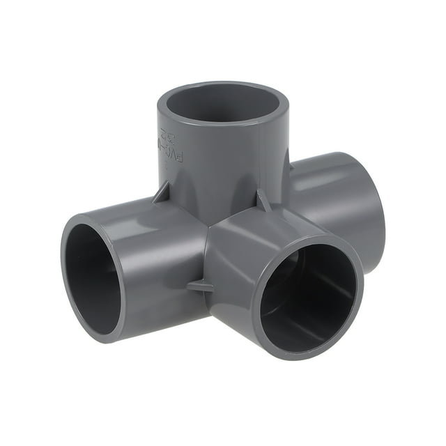 Uxcell 4-Way Elbow Pipe Fitting Furniture Grade 1-inch Size Tee Corner Fittings PVC Gray 10 Pack ...