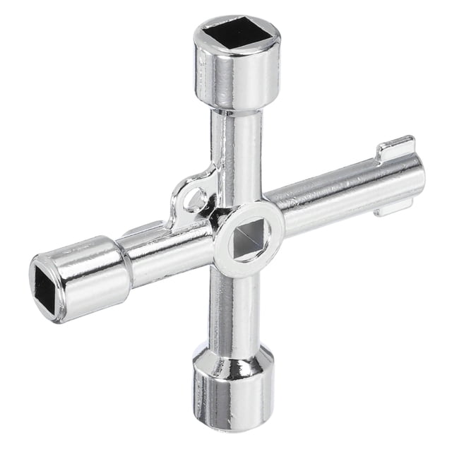 Uxcell 4-Way Multi-Functional Utility Key, Universal Cross Key Stopcock ...