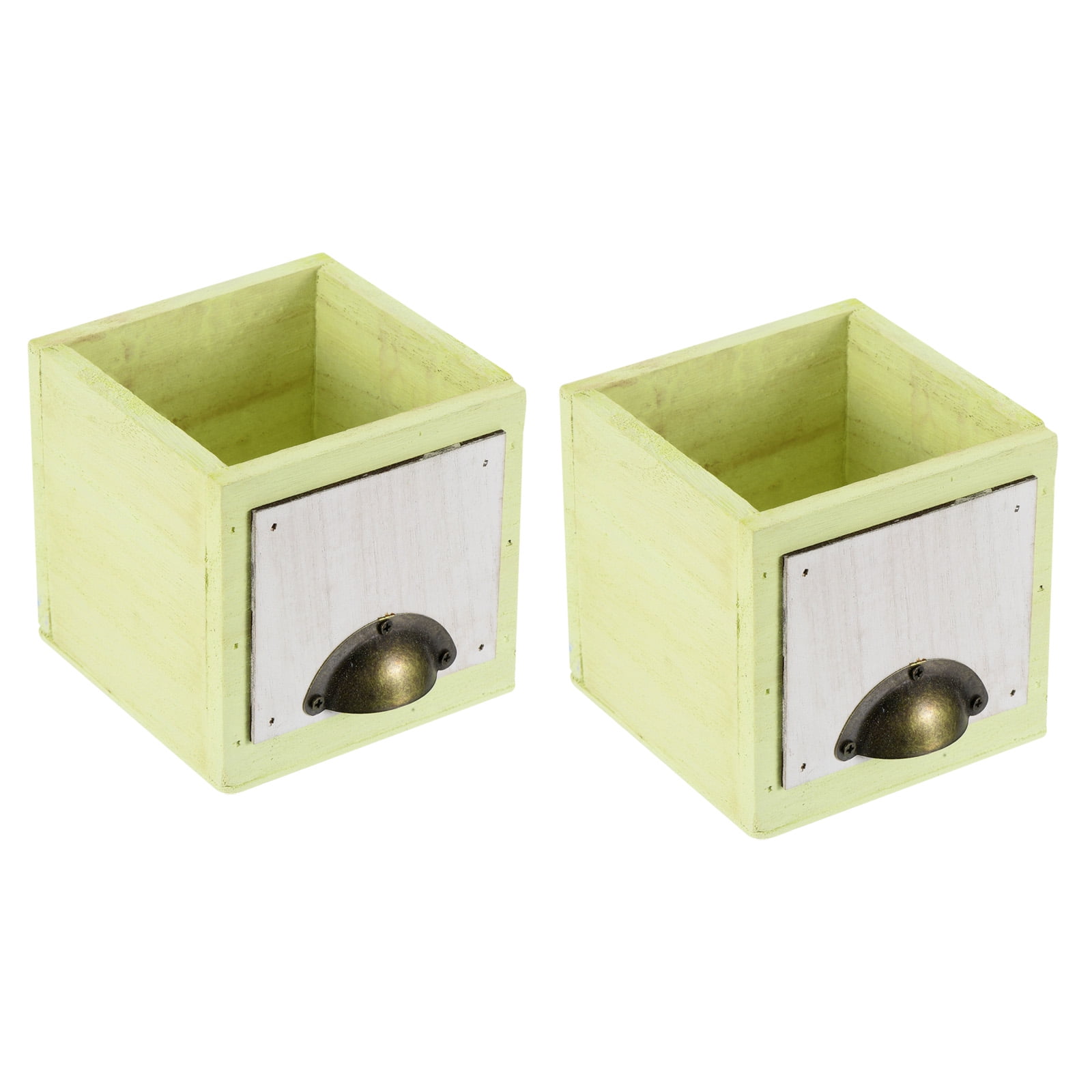 Uxcell 4" Wood Square Planter Box Decorative Flower Pot Cube Container ...