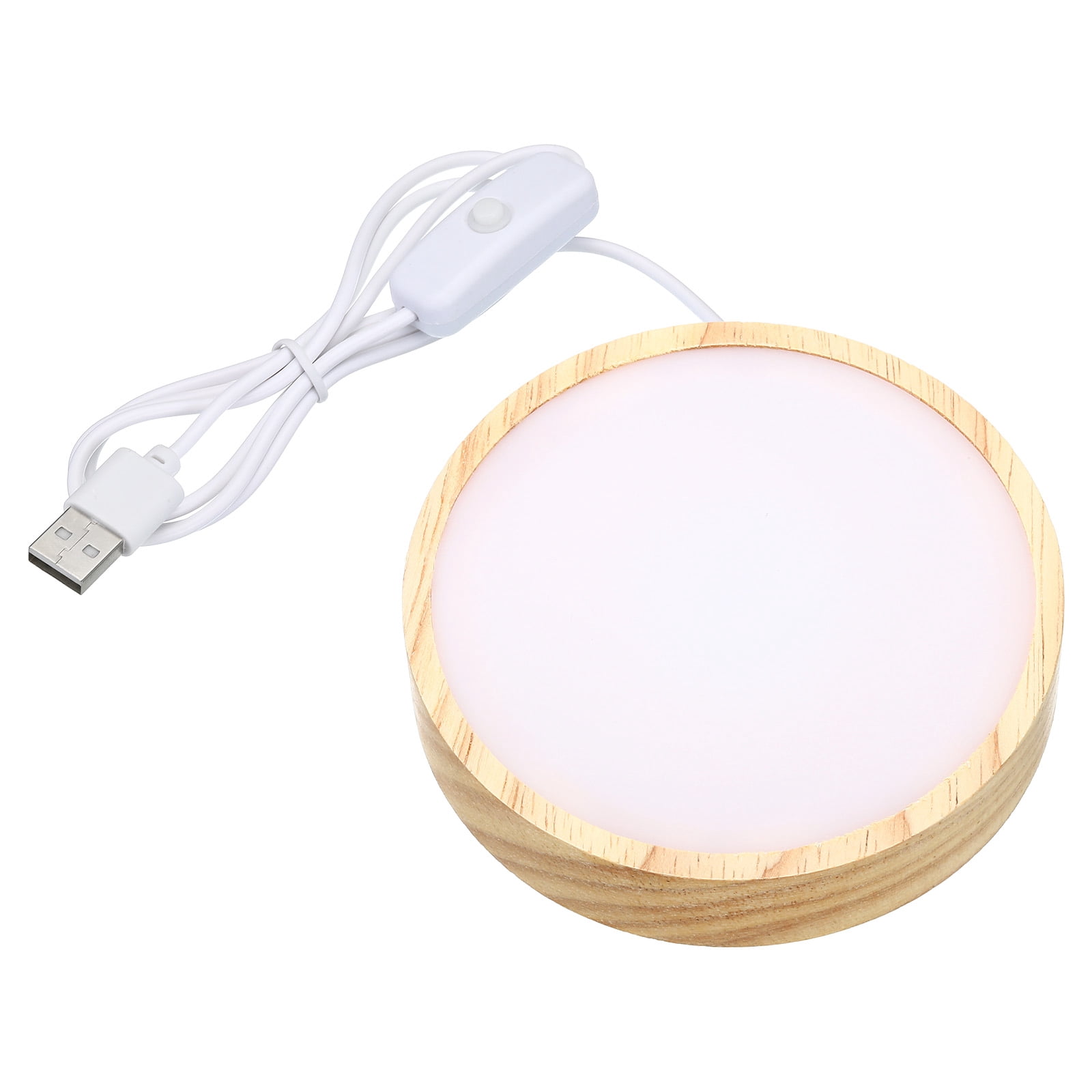 Uxcell 4" Wooden LED Light Base, 2pcs Wood Light Display Base Stand for ...